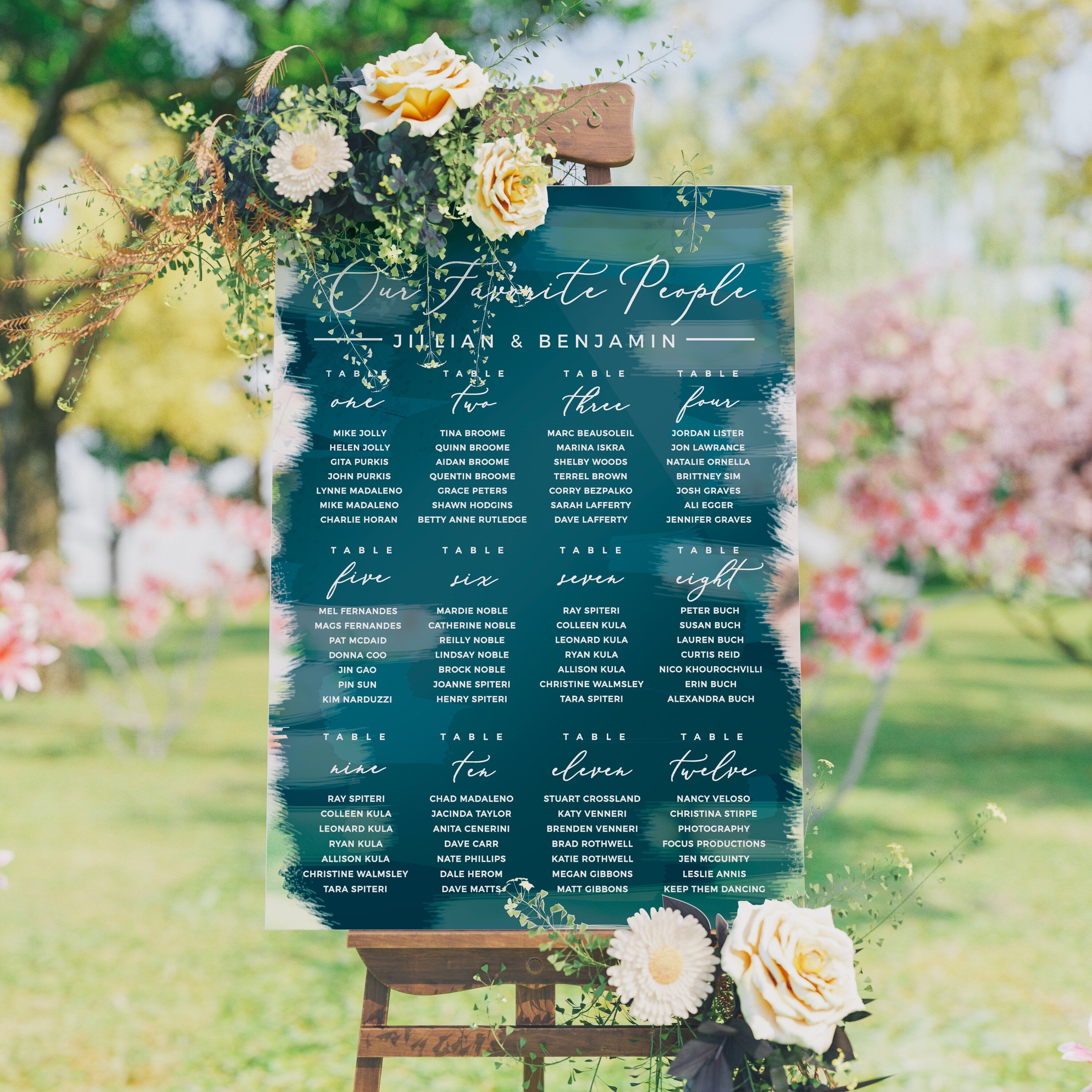 'Our Favorite People' Custom Seating Chart Header Decal - GARDEN FORMAL ...